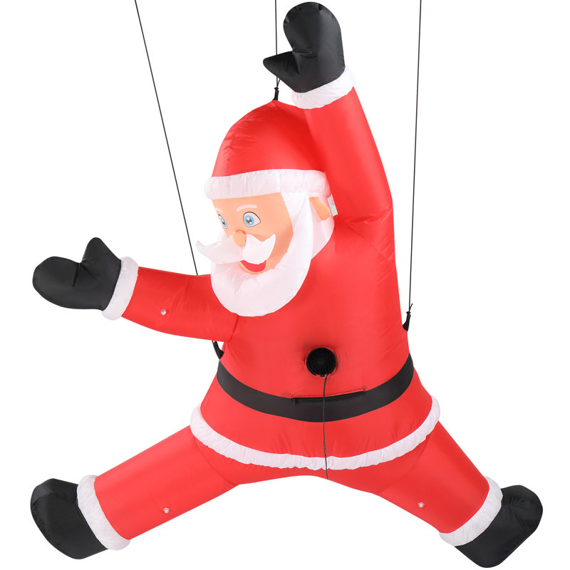 The Holiday Aisle® 4.9 FT Lighted Hanging Santa Claus Christmas Inflatable Decoration | Wayfair